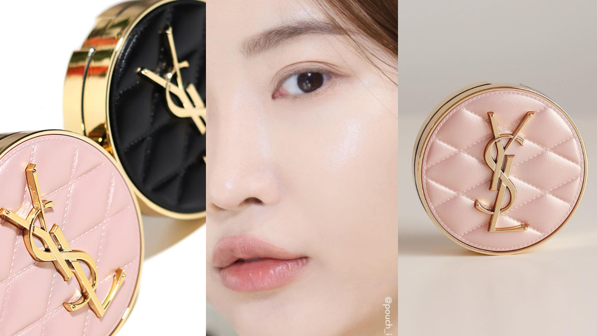 全新YSL粉氣墊實在太仙！任性粉皮革+巨型LOGO一次珍藏YSL高訂菱格氣墊 韓妞最愛原生仙女光，保濕細緻持妝不暗沉，妝感啵亮一整天！